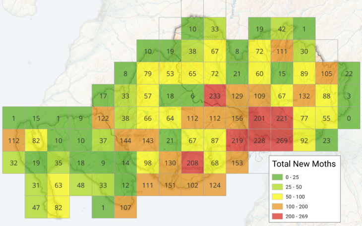 Total new moth species map post 2013 - South West Scotland ...